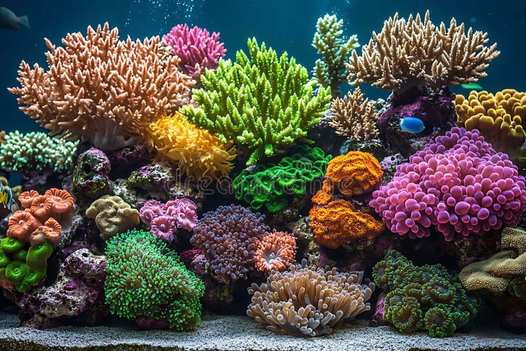 Vibrant Coral Reef Teeming with Life, Showcasing a Stunning Array of ...
