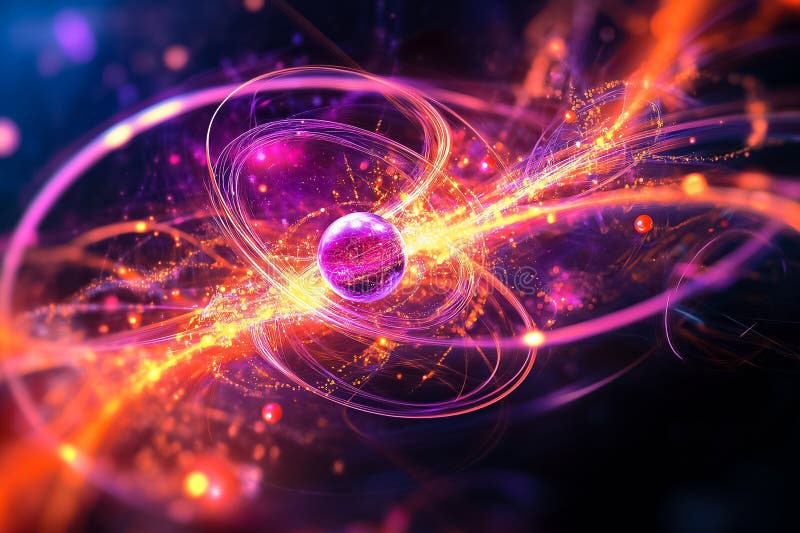 Vibrant Cosmic Backdrop Showcasing Dynamic Quantum Computing Elements ...