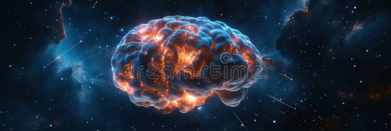 A Vibrant Cosmic Brain Made of Stars and Galaxies Floats in Deep Space ...