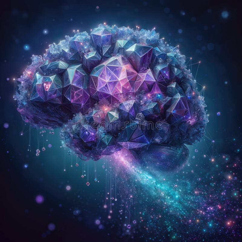 Vibrant Cosmic Brain, Neural Galaxy, Stars and Nebulae, Abstract Space ...