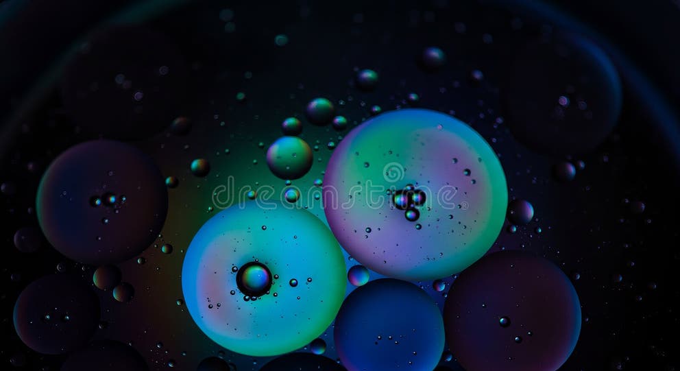 Vibrant Cosmic Bubbles Illuminated in Abstract Iridescent Vortex Stock ...