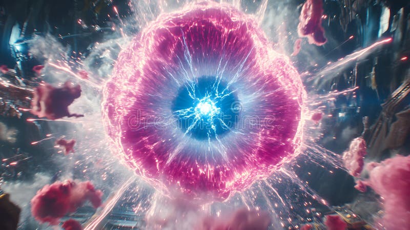 A Vibrant Cosmic Celestial Object Showing Energetic Electric Lines ...