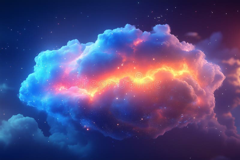 Vibrant Cosmic Cloud Formation Stock Illustration - Illustration of ...