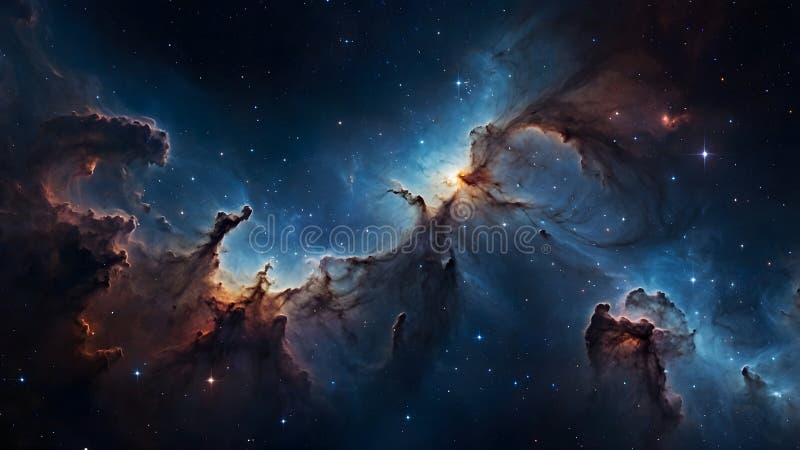 Vibrant Cosmic Cloud Formations in Deep Space Viewed from a Distant ...