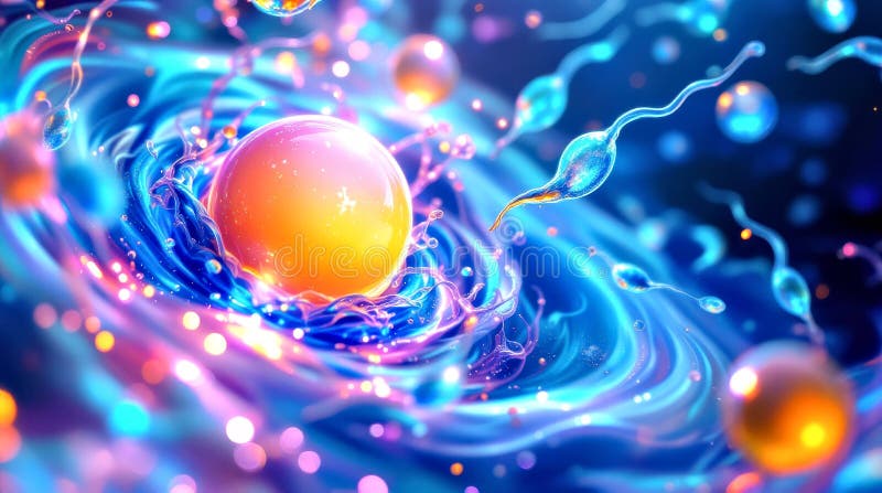 Vibrant Cosmic Dance: Abstract Fusion of Light and Color in a Dreamy ...