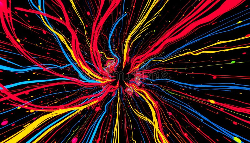 Vibrant Cosmic Dance: an Explosion of Color and Light Stock ...
