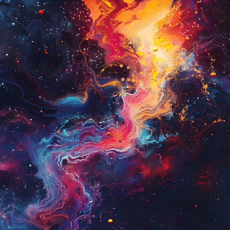 Vibrant Cosmic Swirls a Surreal of Galactic Patterns and Energetic ...
