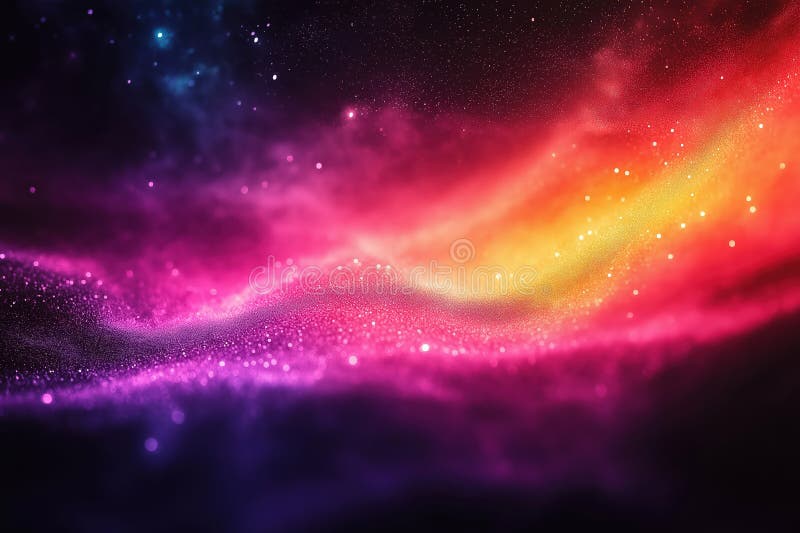 Vibrant Cosmic Display of Swirling Colors in Deep Space at Night Stock ...