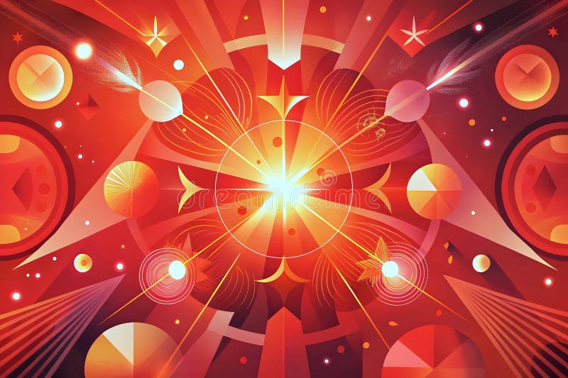 Vibrant Cosmic Energy Burst Abstract Geometry Art Design Stock ...