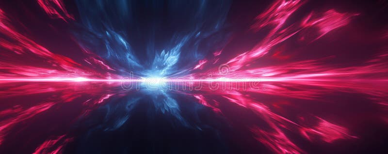 Vibrant Cosmic Energy Explosion with Blue and Red Light Reflections ...