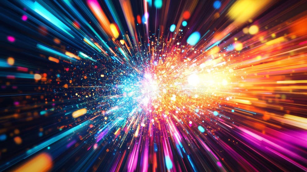 Vibrant Cosmic Energy Explosion Captured in Dynamic Abstract Light ...