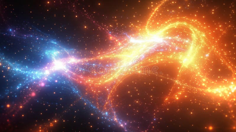 Vibrant Cosmic Energy Flow with Stars and Nebula Effects Stock Image ...