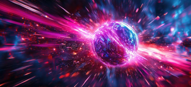 Vibrant Cosmic Explosion with Colorful Planet in Motion through Space ...