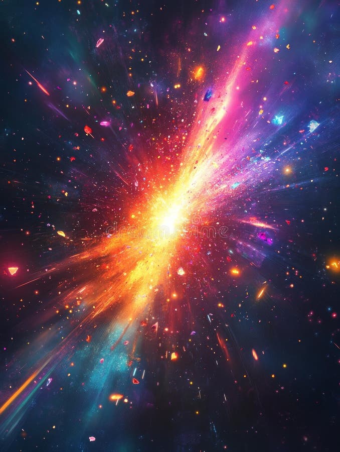 Vibrant Cosmic Explosion: Colorful Space Phenomenon with Light and ...