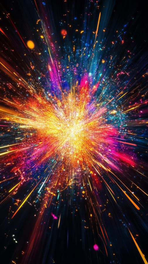 Vibrant Cosmic Explosion: Dynamic Burst of Colors in Space Stock Photo ...