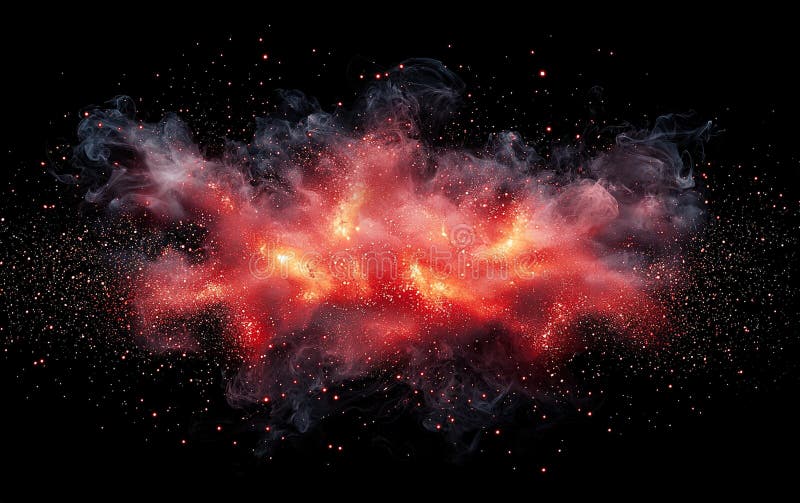A Vibrant Cosmic Explosion of Red and Orange Gases in Deep Space ...