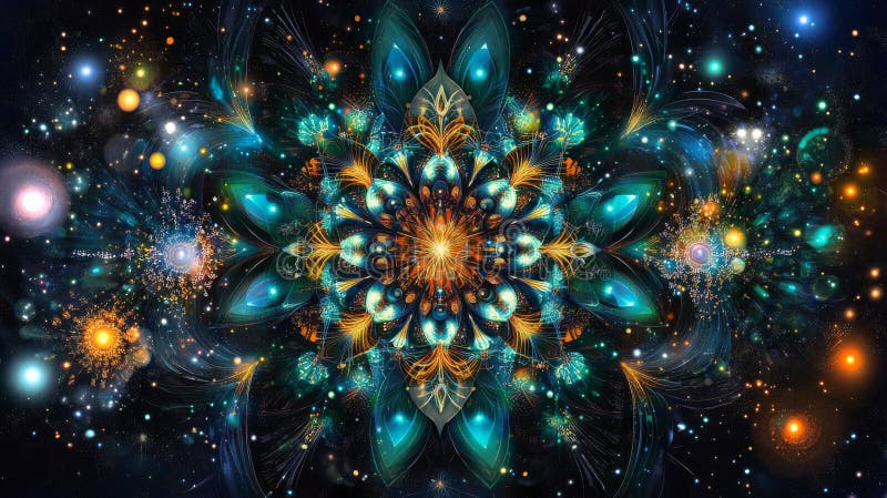 Vibrant Cosmic Flower Design Created with Artificial Intelligence in ...