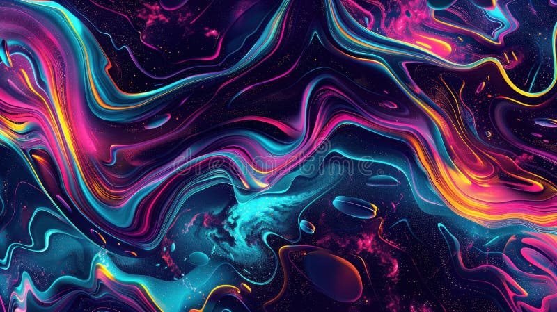 Vibrant Cosmic Fluid Art: Abstract Space Colors and Textures Stock ...