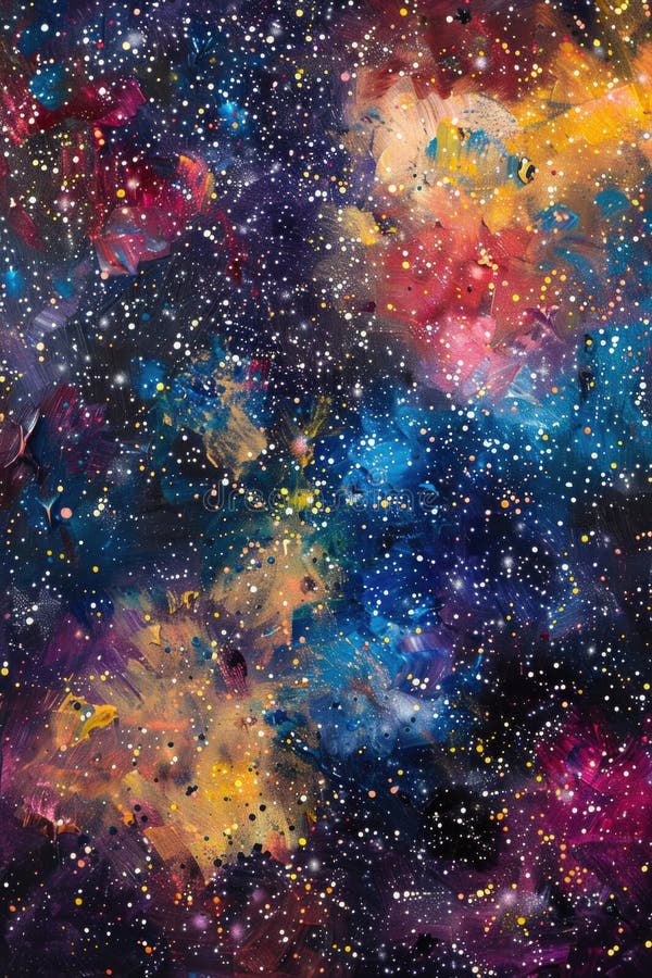 Vibrant Cosmic Landscape stock image. Image of abstract - 367230399