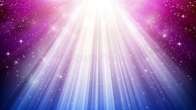 Vibrant Cosmic Light Rays with Glowing Stars in Gradient Sky Stock ...