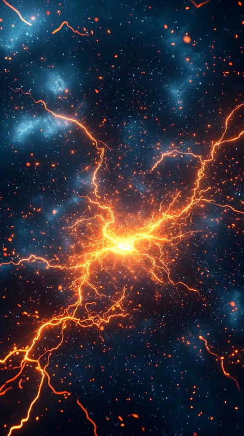 Vibrant Cosmic Lightning in Deep Space Stock Photo - Image of patterns ...