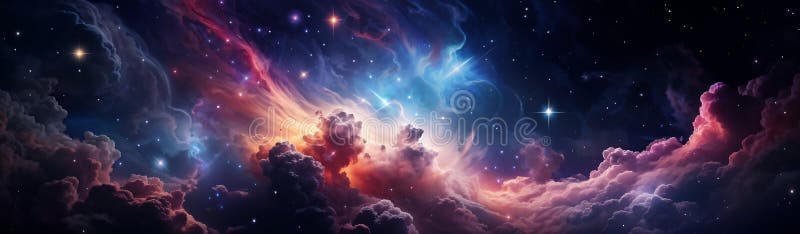 Vibrant Cosmic Nebula Abstract, Multi-colored, for Space-themed Artwork ...