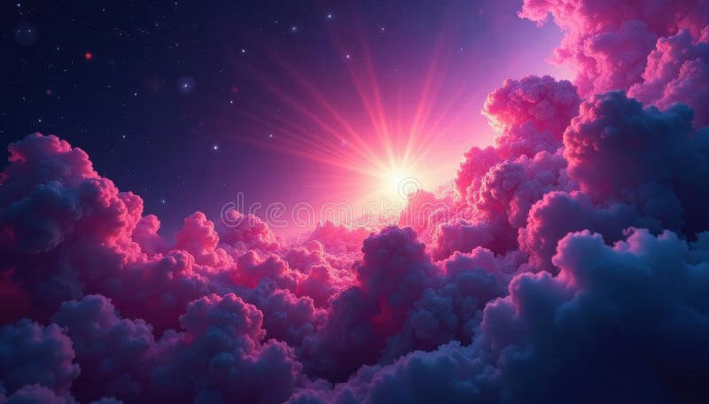 Vibrant Cosmic Nebula, Glowing Gas Clouds Stunning Space Backdrop ...