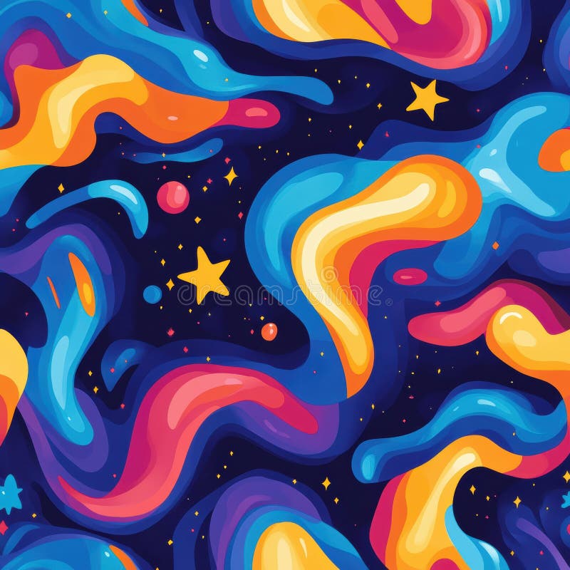 Vibrant Cosmic Nebula Pattern with Swirling Star Clouds and Deep-space ...