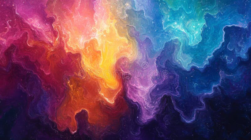 Vibrant Cosmic Nebula with Vivid Colors and Starry Texture Stock ...