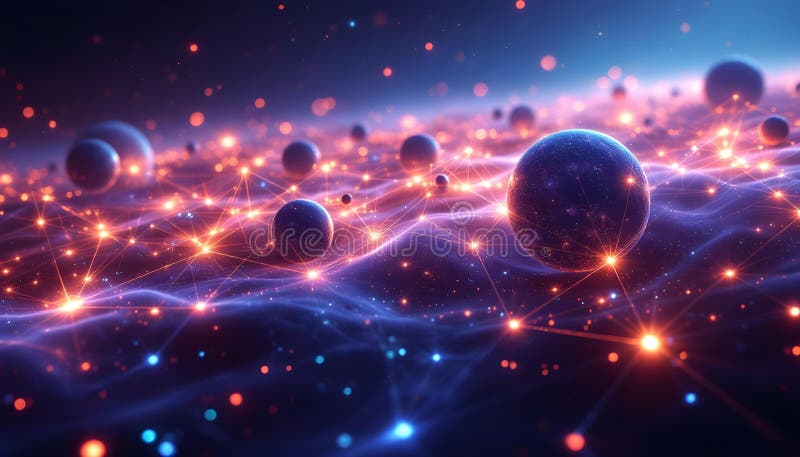 Vibrant Cosmic Network Abstract Art Background Stock Illustration ...