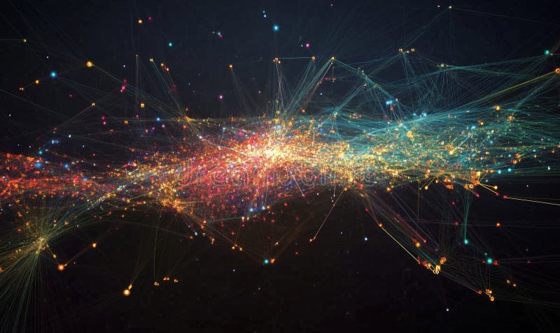 Vibrant Cosmic Network Visualization of Stars, Galaxies, and Cosmic ...