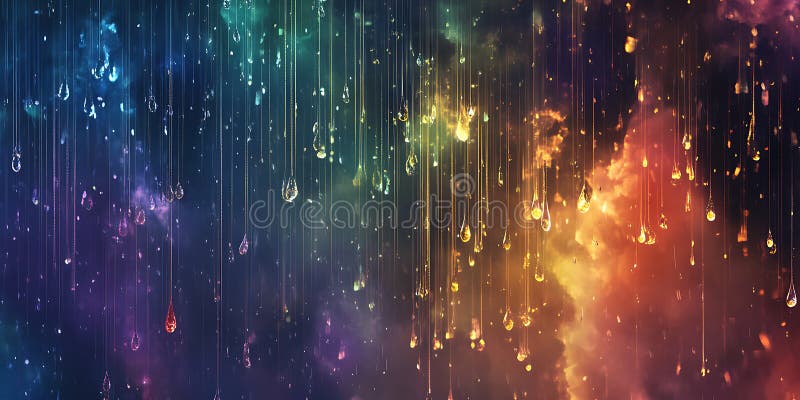 Vibrant Cosmic Rain a Stunning Nebula Background Image Stock ...