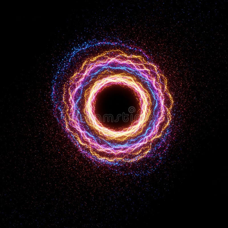 Vibrant Cosmic Ring of Glowing Particles Stock Illustration ...