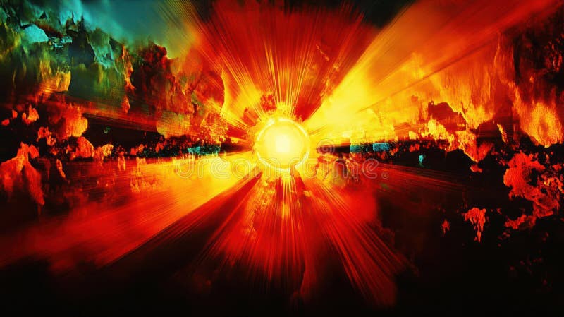 A Vibrant Cosmic Scene Depicting a Bright Sun Surrounded by Colorful ...