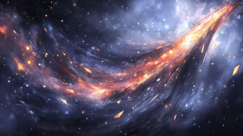 A Vibrant Cosmic Scene Depicting Swirling Galaxies and Celestial ...