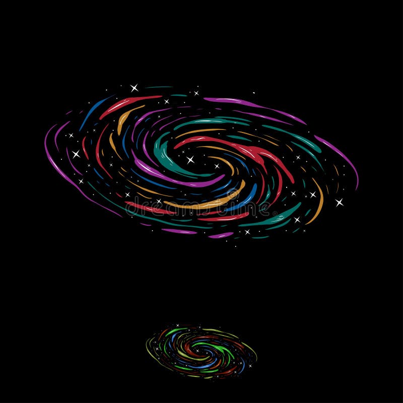 Vibrant Cosmic Spiral, Abstract Colorful Galaxy in Deep Space Vector ...