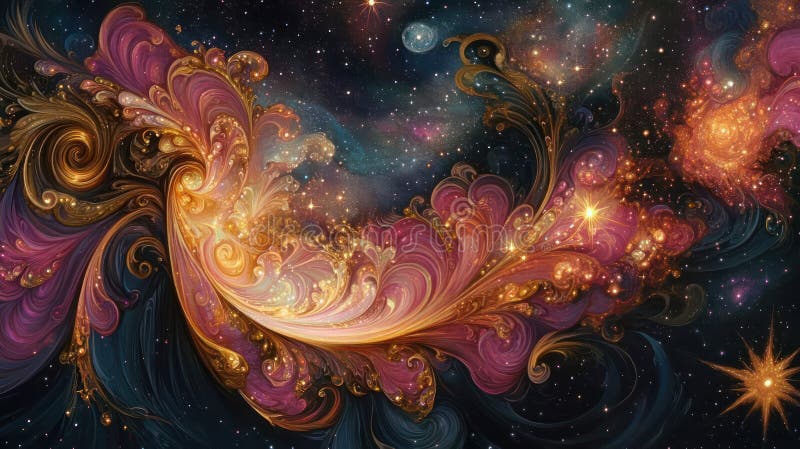 A Vibrant Cosmic Swirl of Colors and Patterns, Evoking a Sense of ...