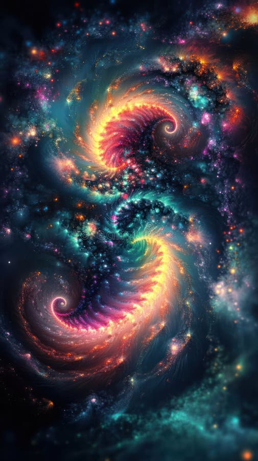 A Vibrant Cosmic Swirl of Colors and Patterns, Evoking a Sense of ...