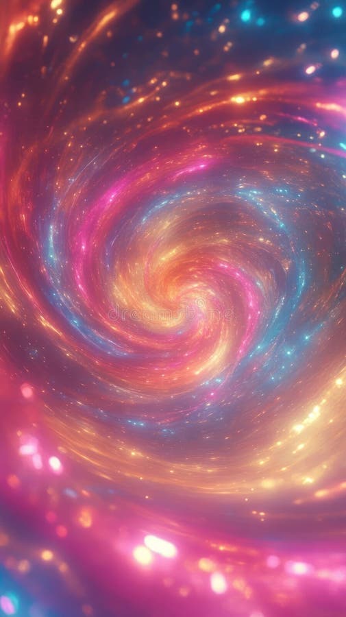 A Vibrant Cosmic Swirl of Colors Representing a Galaxy or Nebula Stock ...