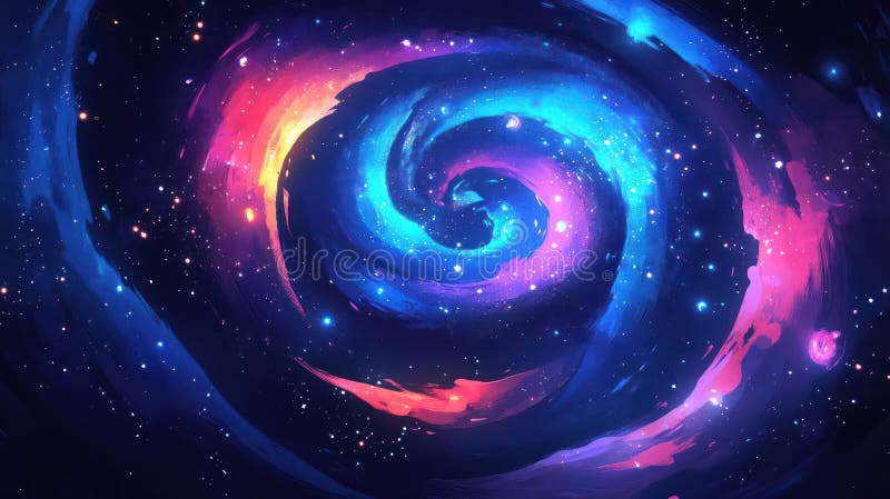 A Vibrant Cosmic Swirl of Colors Representing a Galaxy in Space Stock ...