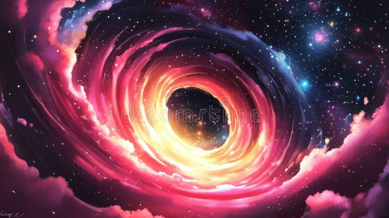 A Vibrant Cosmic Swirl Depicting a Galaxy with Colorful Clouds and ... A Vibrant Cosmic Swirl Depicting a Galaxy with Colorful Clouds and ...