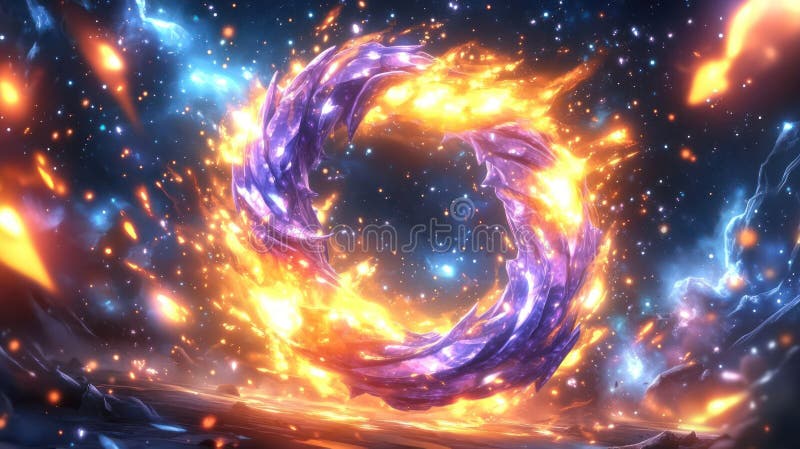 A Vibrant Cosmic Swirl of Fire and Energy, Symbolizing Transformation ...