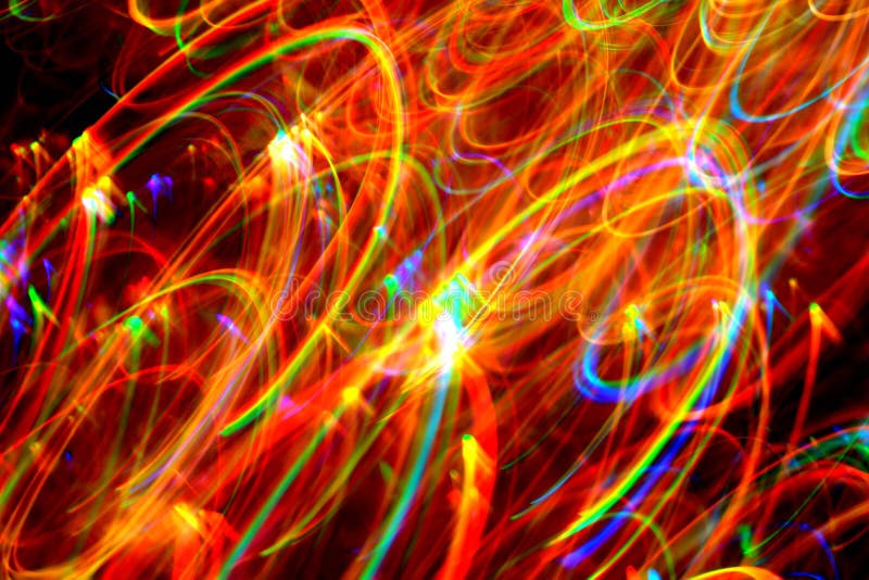 Vibrant Crazy Neon Movement Lights for Background in Oranges and ...