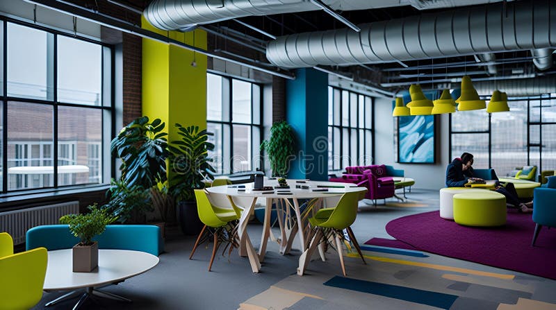 A Vibrant and Creative Coworking Space Filled with Individuals Working ...
