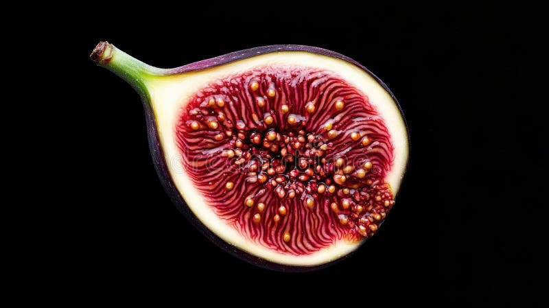 Vibrant Cross-section of a Fresh Fig Fruit Stock Illustration ...