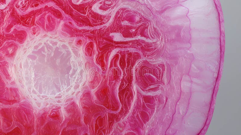 Vibrant Cross-section of a Red Onion Stock Illustration - Illustration ...