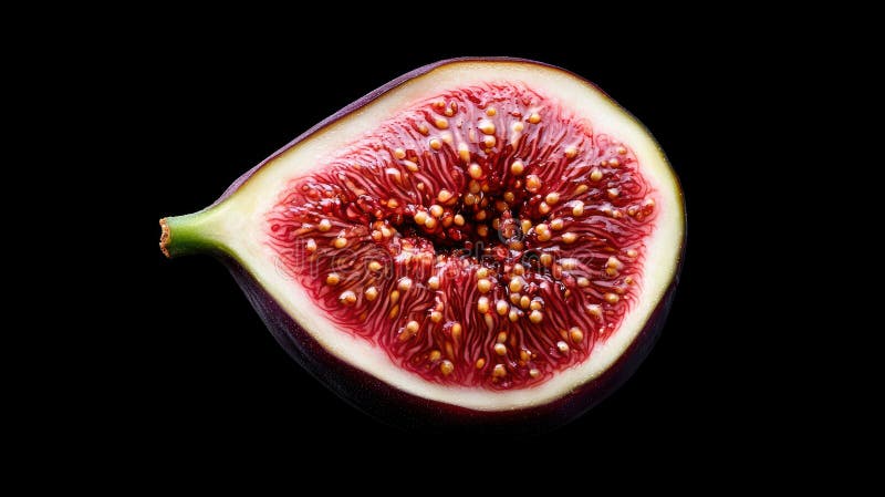 Vibrant Cross-section of a Ripe Fig Fruit Stock Illustration ...