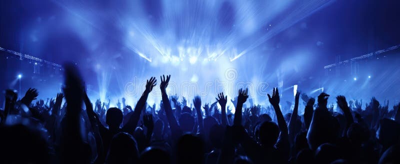The Vibrant Crowd Celebrating at a Dynamic Concert with Stunning Light ...