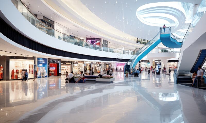 A Vibrant Crowd Strolling, Exploring, and Interacting in a Modern ...