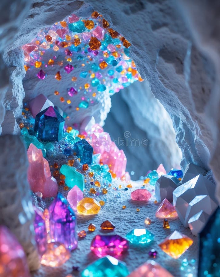 Crystal Cave Glowing Vibrant Colorful Minerals Stock Photos - Free ...